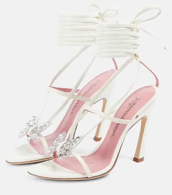 Blumarine Butterfly 105 Leather Sandals