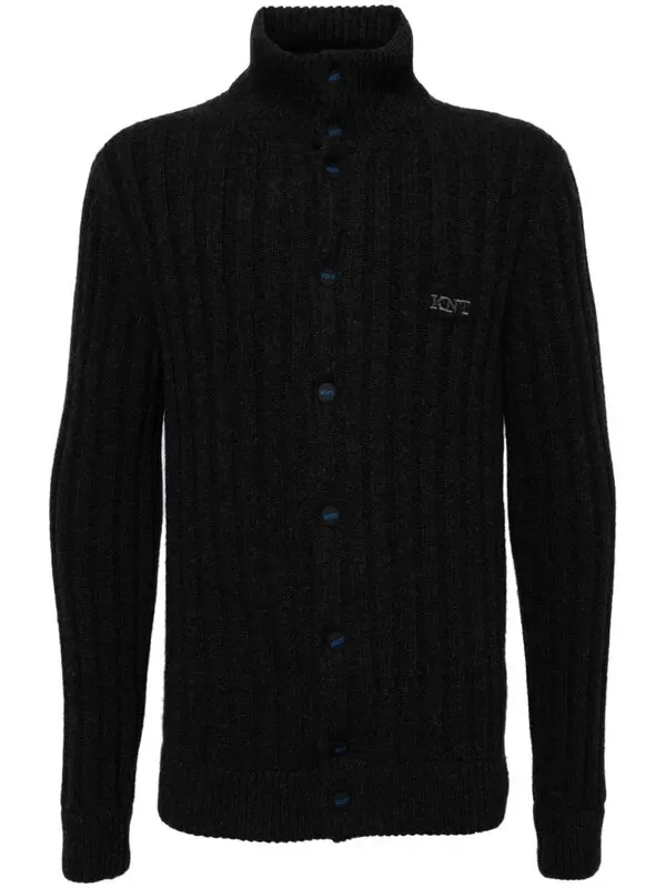 Kiton Logo-embroidered Wool Cardigan
