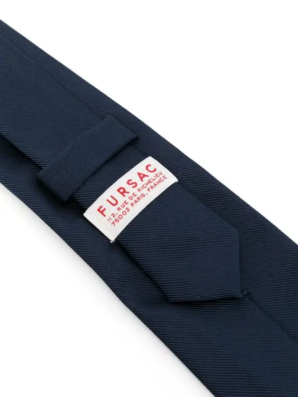FURSAC Pointed-tip Silk Tie - Blue