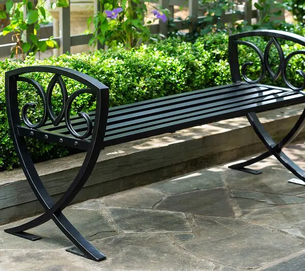 EVERGREEN Garden Metal Shield Bench