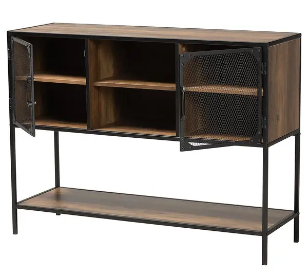 BAXTON STUDIO Cardea Brown Wood And Black Metalsideboard