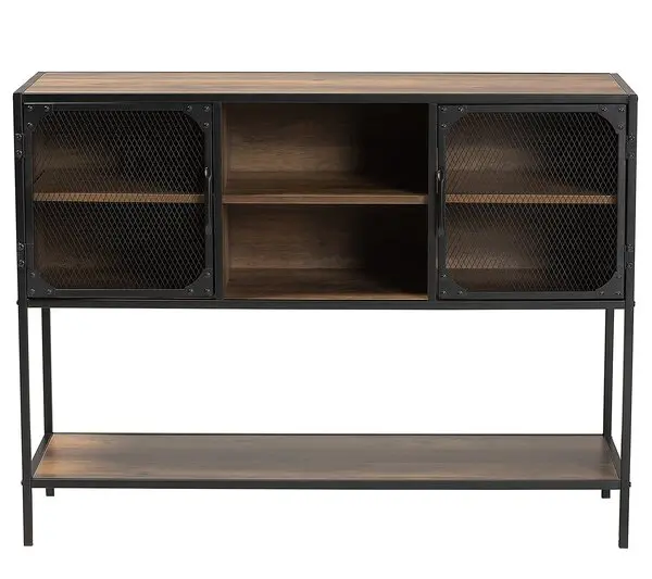 BAXTON STUDIO Cardea Brown Wood And Black Metalsideboard