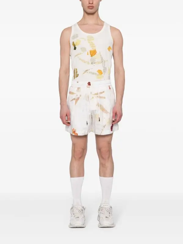 FENG CHEN WANG Abstract-print Drawstring Shorts