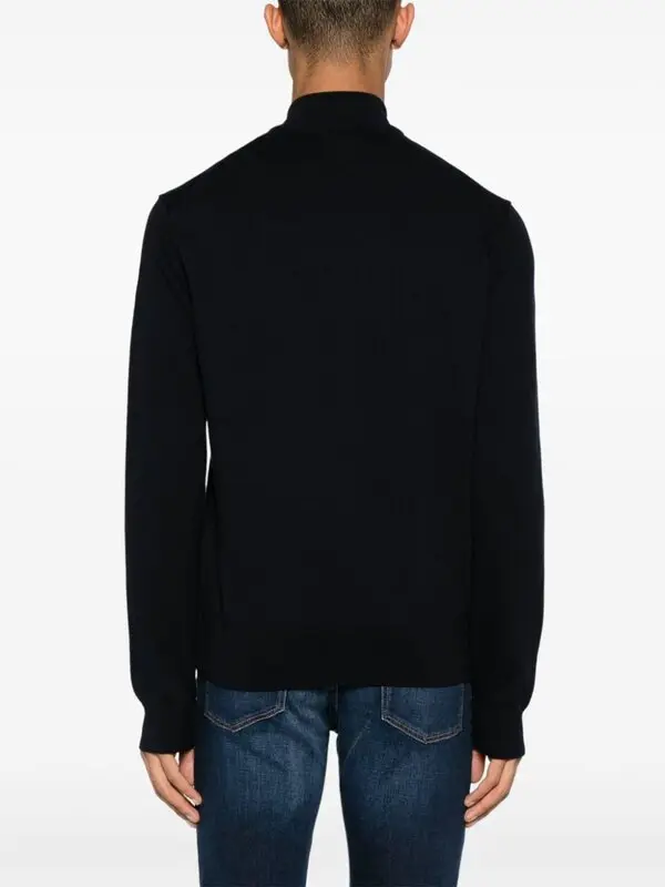 BOSS High-neck Cotton Cardigan - Black