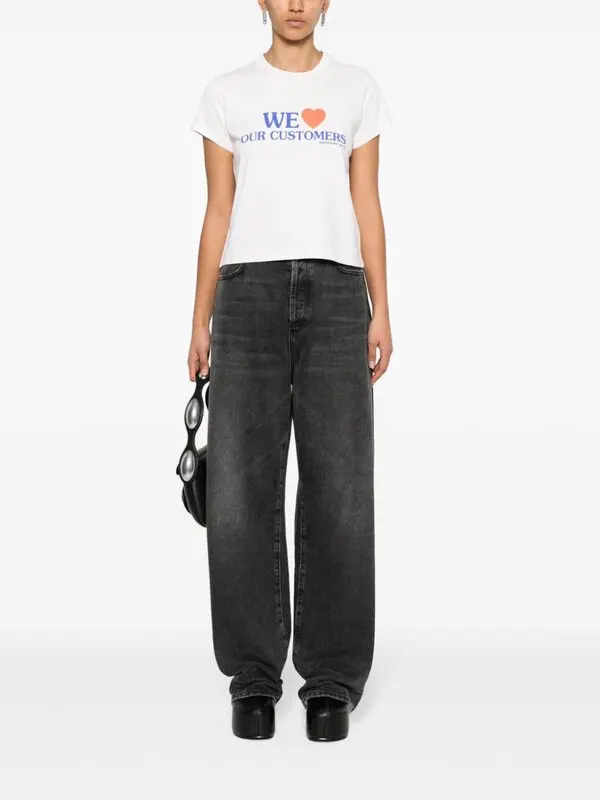 Alexander Wang Slogan-print Cropped T-shirt