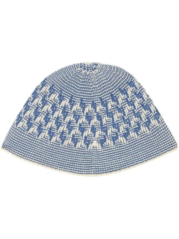 Etro Abstract-pattern Cotton Beanie - Blue