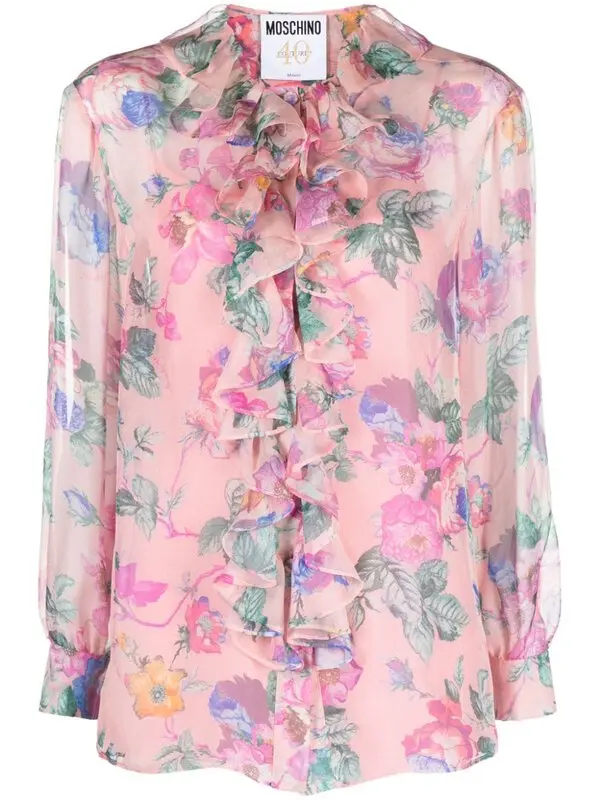 Moschino Floral-print Ruffled Blouse