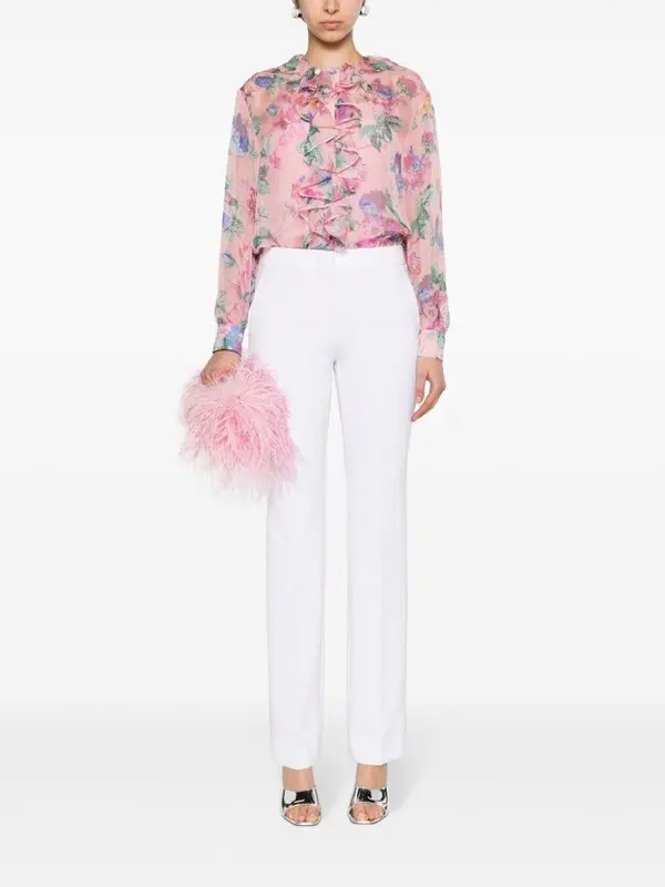 Moschino Floral-print Ruffled Blouse