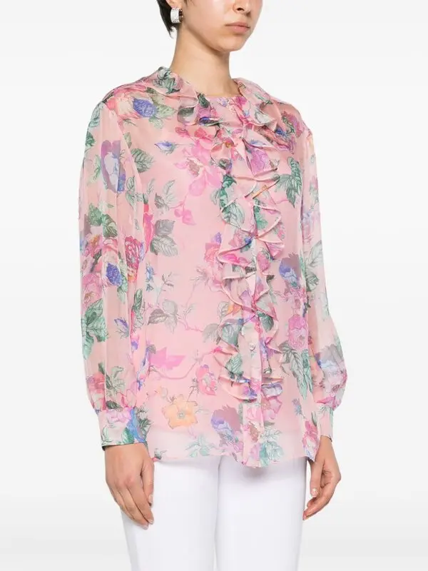 Moschino Floral-print Ruffled Blouse