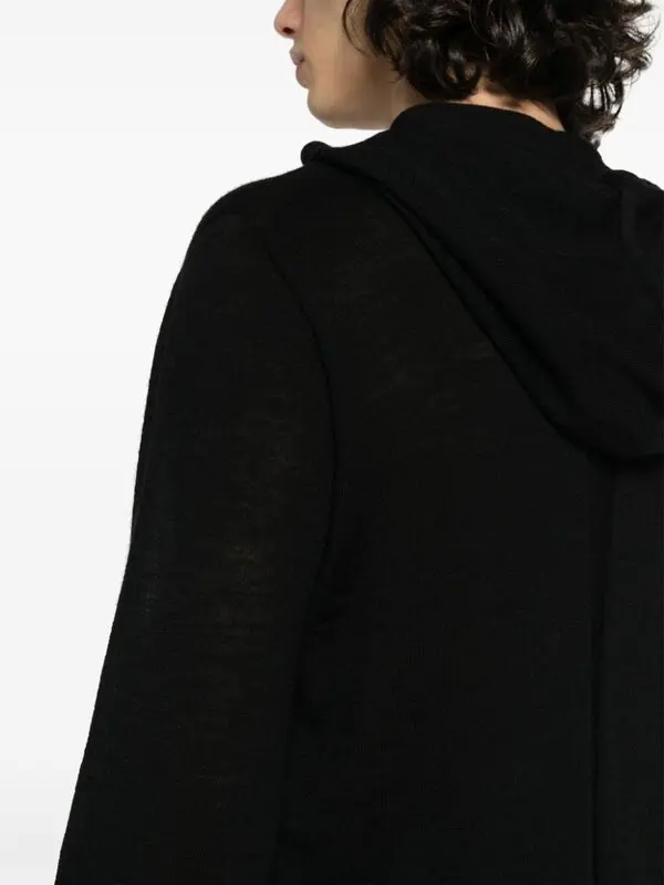 Rick Owens Fine-knit Virgin Wool Hoodie
