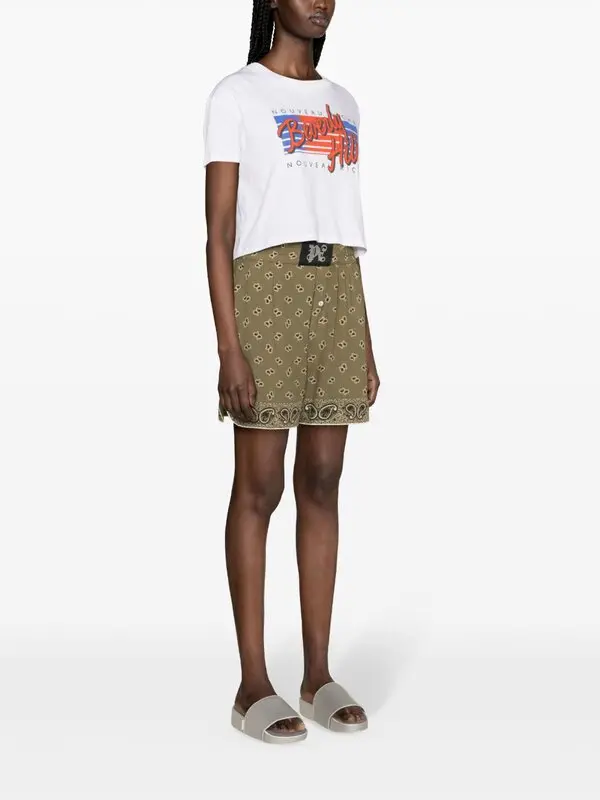 Palm Angels Bandana-print Track Shorts - Green