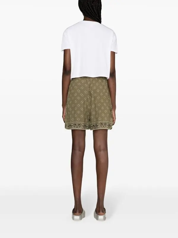 Palm Angels Bandana-print Track Shorts - Green