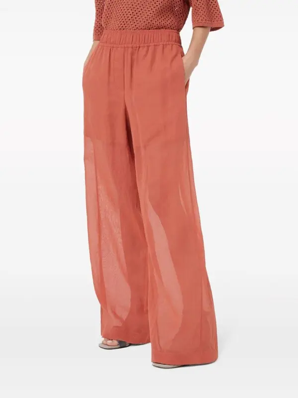 Brunello Cucinelli Semi-sheer Wide-leg Trousers