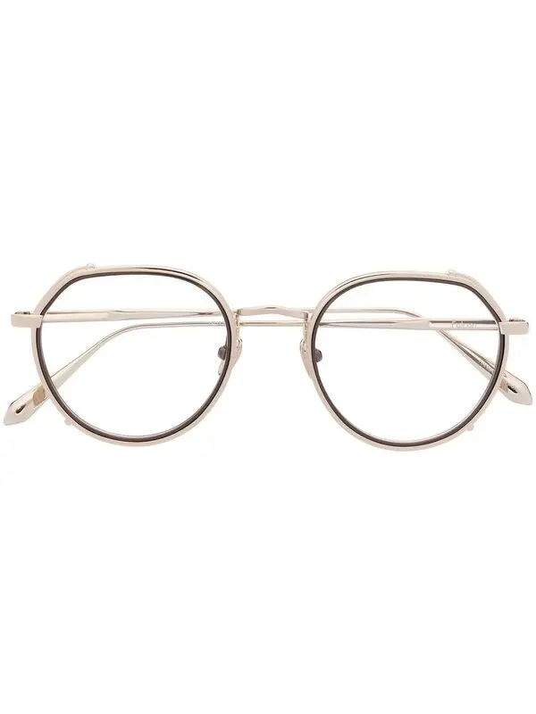 Linda Farrow Round-frame Glasses - Gold