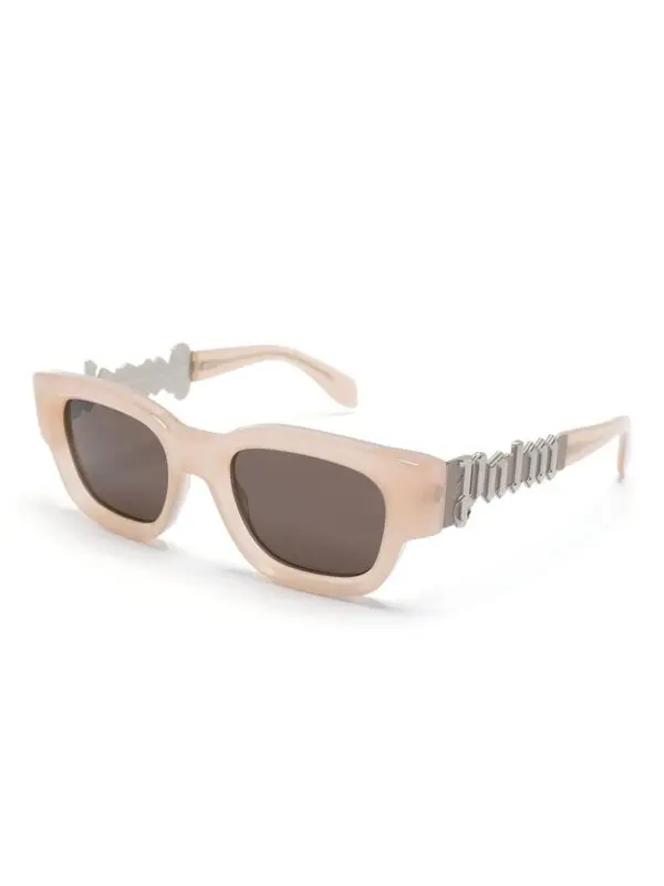 Palm Angels Logo-plaque Square-frame Sunglasses