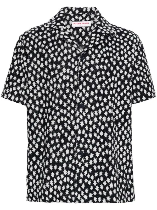 Orlebar Brown Howell Star Towelling-finish Shirt - Blue