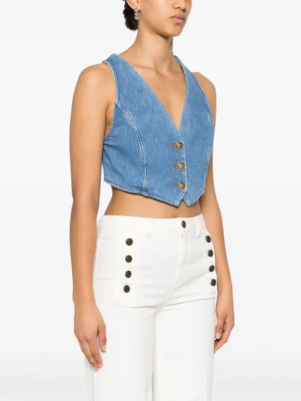 TWINSET Button-up Denim Waistcoat