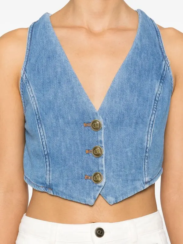 TWINSET Button-up Denim Waistcoat