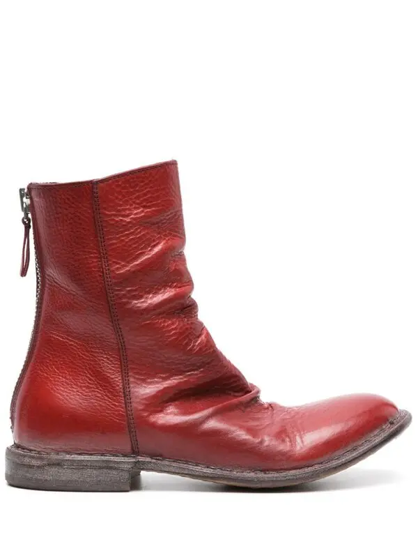 Moma Distressed Leather Ankle Boots