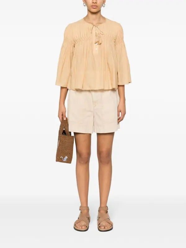 MARANT ETOILE Ipolyte Cotton Shorts - Neutrals