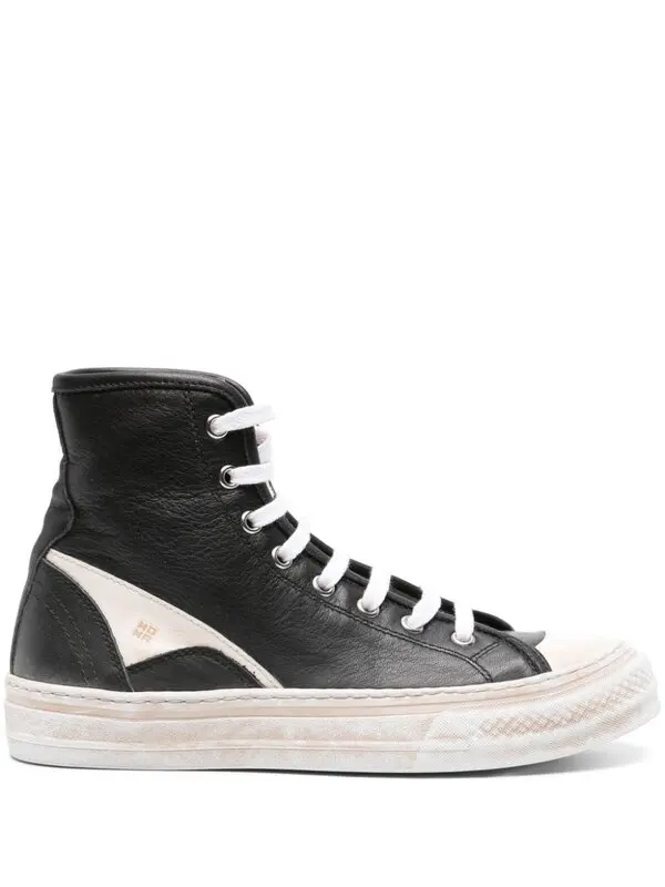 Moma High-top Leather Sneakers - Black