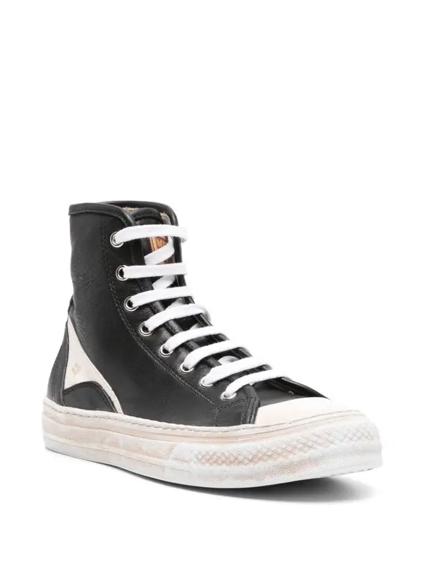 Moma High-top Leather Sneakers - Black