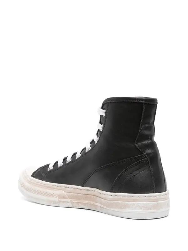 Moma High-top Leather Sneakers - Black