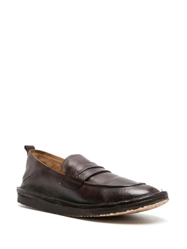 Moma Grained-leather Penny Loafers