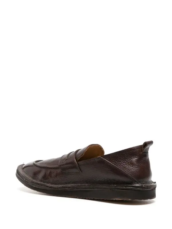 Moma Grained-leather Penny Loafers
