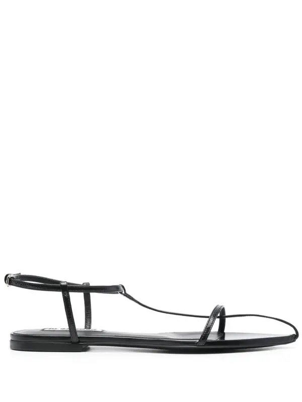JIL SANDER Caged Leather Sandals - Black