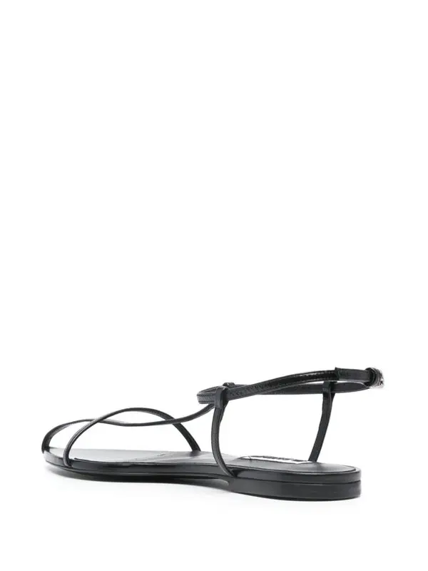 JIL SANDER Caged Leather Sandals - Black