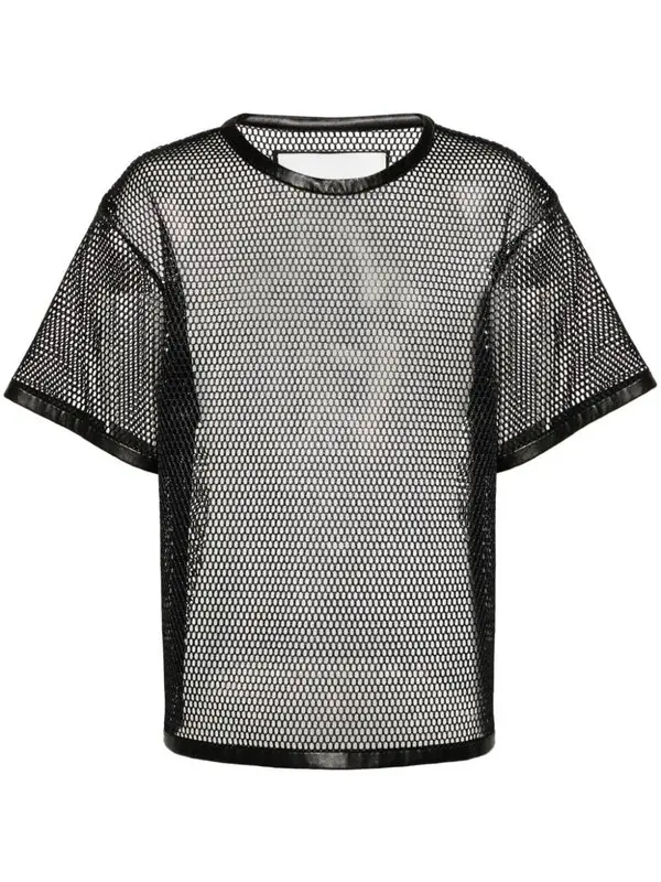 JIL SANDER Perforated Leather-trim T-shirt