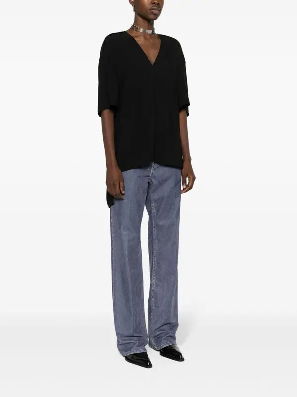 Rick Owens V-neck Blouse - Black