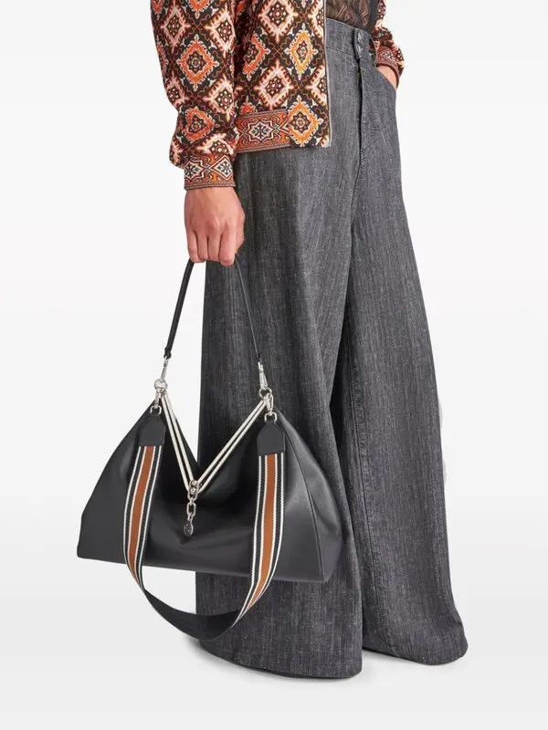 Etro Vela Leather Shoulder Bag - Black