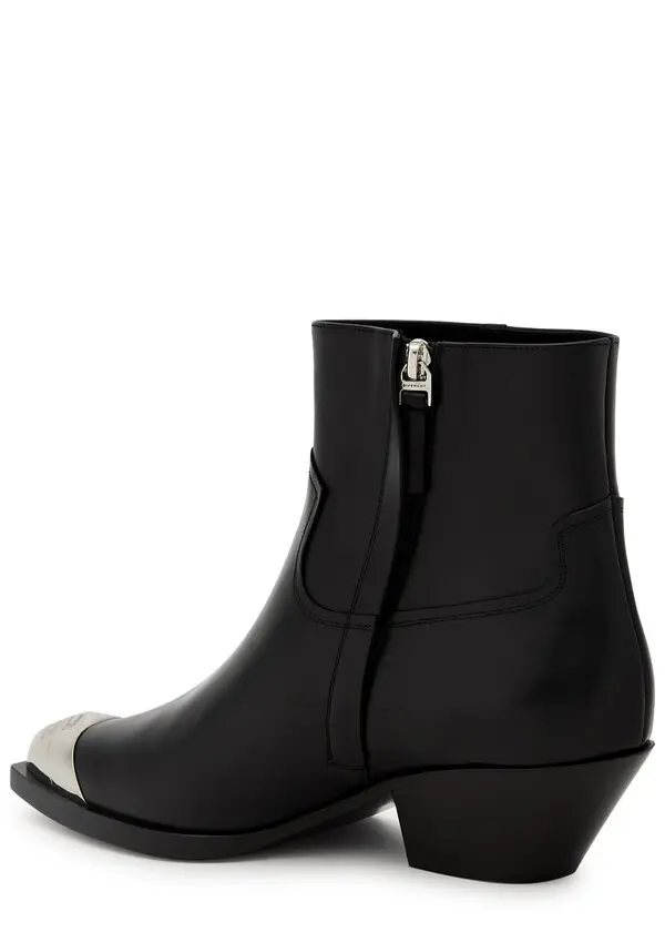 Givenchy Western 4g-engraved Leather Ankle Boots