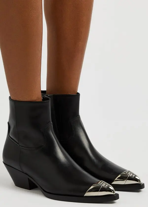 Givenchy Western 4g-engraved Leather Ankle Boots