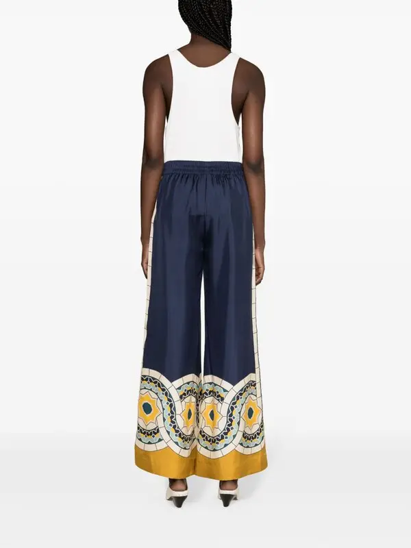 La DoubleJ High-waist Printed Silk Palazzo Trousers