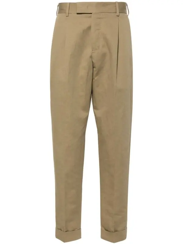 PT TORINO Mid-rise Tapered Trousers - Neutrals