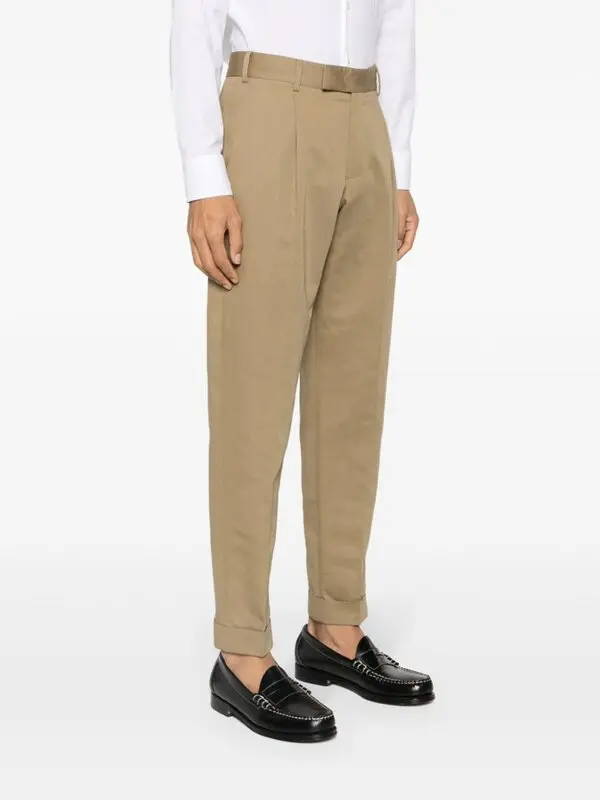PT TORINO Mid-rise Tapered Trousers - Neutrals