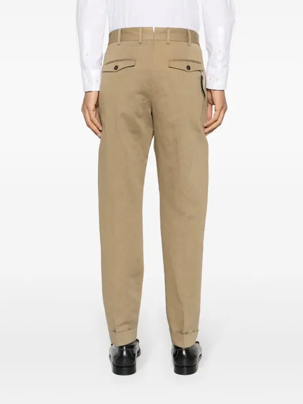 PT TORINO Mid-rise Tapered Trousers - Neutrals