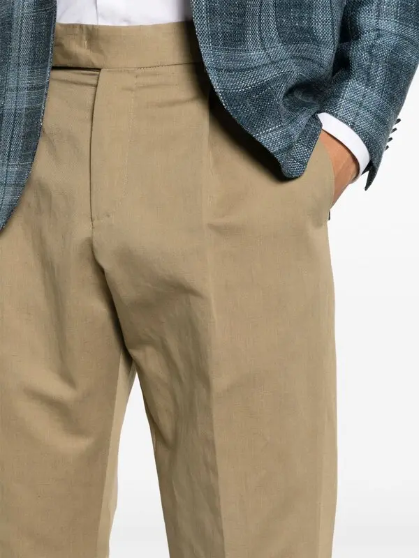 PT TORINO Mid-rise Tapered Trousers - Neutrals