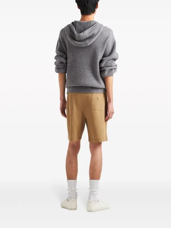 Prada Ribbed-knit Cashmere Hoodie