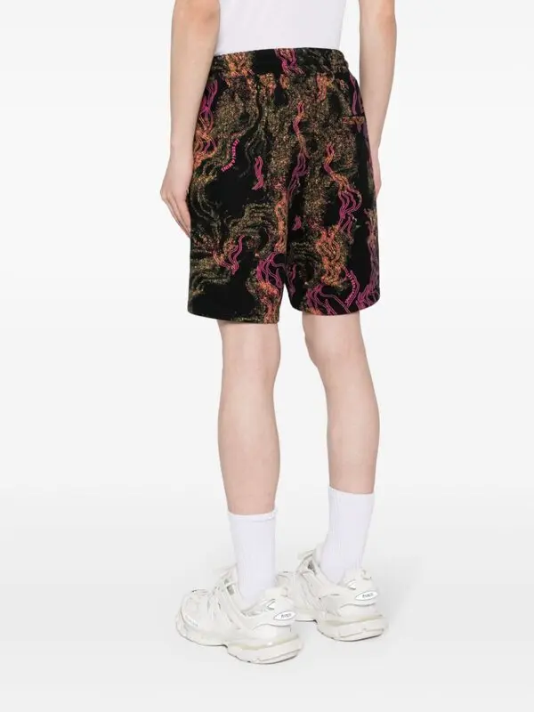 LES BENJAMINS Graphic-print Cotton Track Shorts