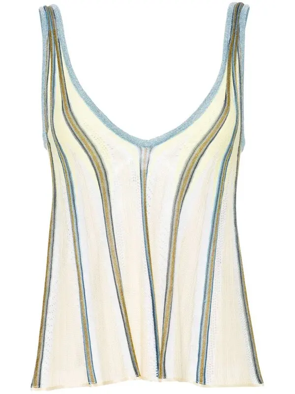 FORTE_FORTE V-neck Knitted Top - Neutrals