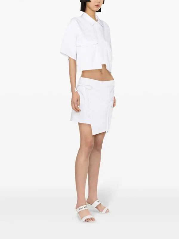 Amen Asymmetric Twill Miniskirt