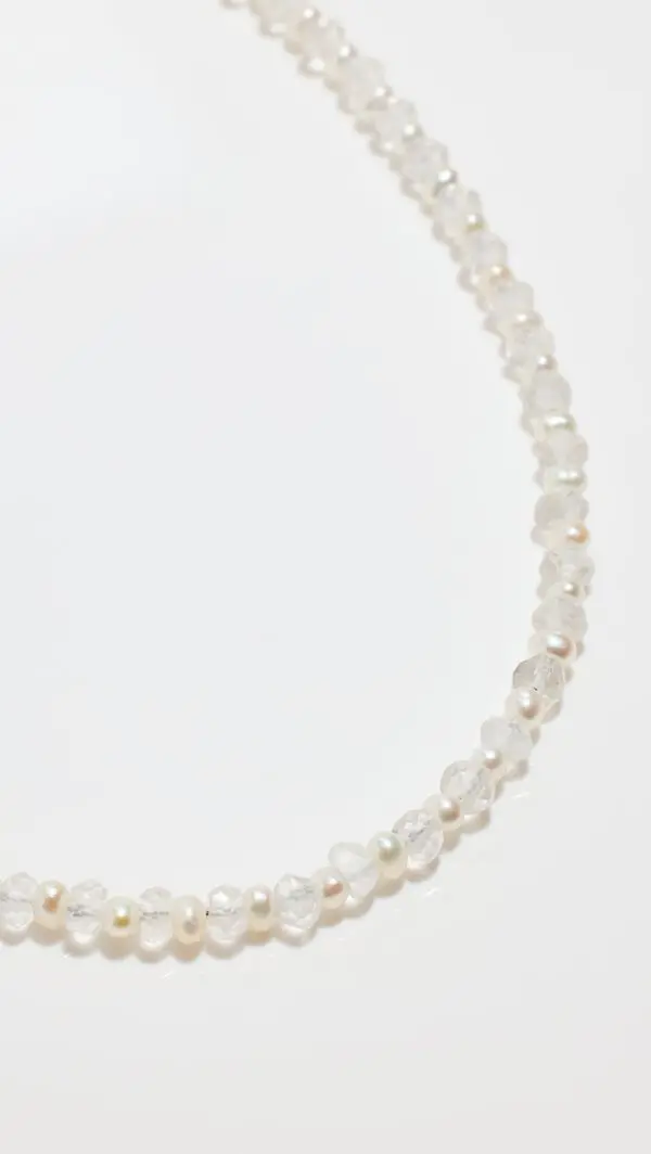 Jia Jia April Quartz Beaded Necklace - Crystal