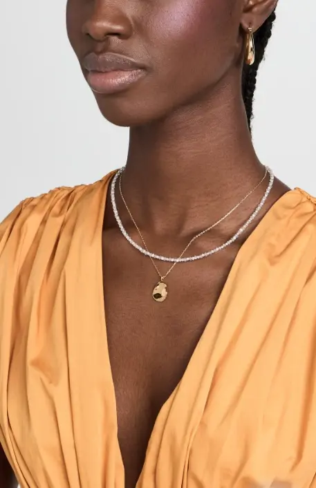 Jia Jia April Quartz Beaded Necklace - Crystal