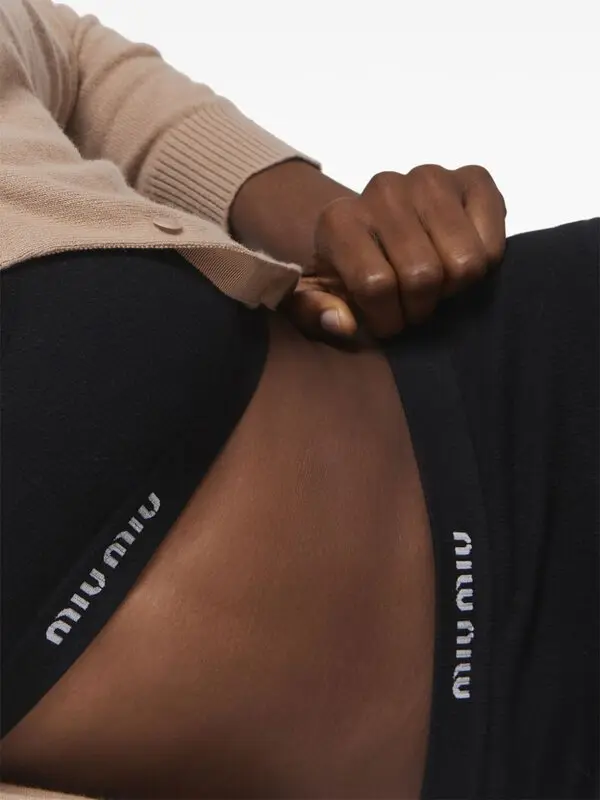 Miu Miu Seamless Ribbed Cotton Boxers - Black | Editorialist