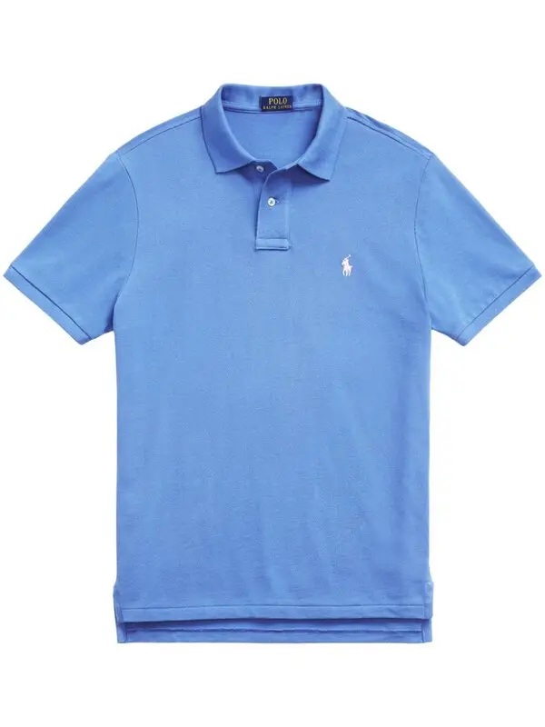 Polo Ralph Lauren Embroidered Cotton Polo Shirt - Blue