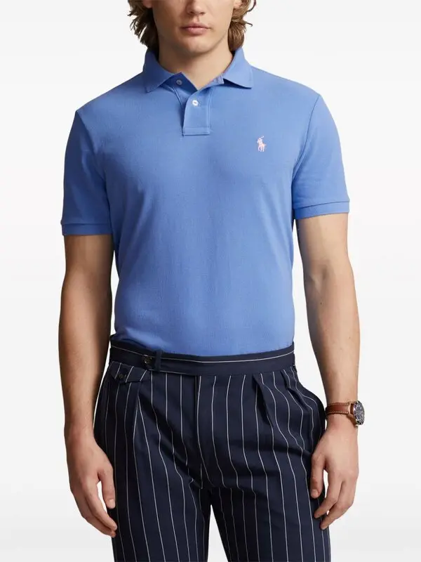 Polo Ralph Lauren Embroidered Cotton Polo Shirt - Blue